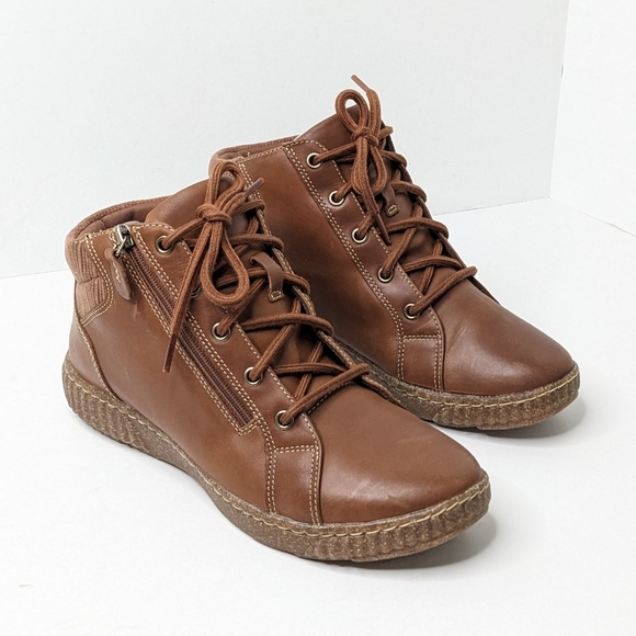 Clarks | Shoes | Clarks Caroline Park Ankle Boots Brown Leather Womens ...